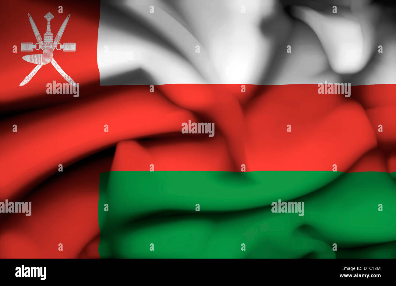 Oman waving flag Stock Photo - Alamy
