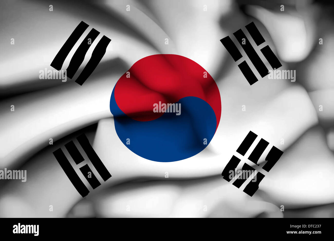South Korea waving flag Stock Photo - Alamy