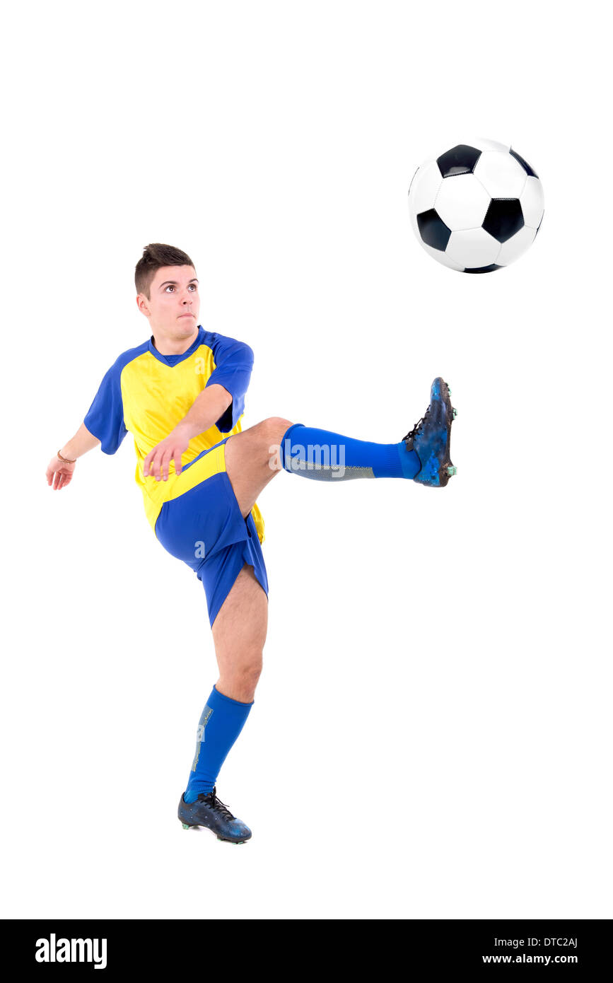 Football player kicking ball hi-res stock photography and images - Alamy
