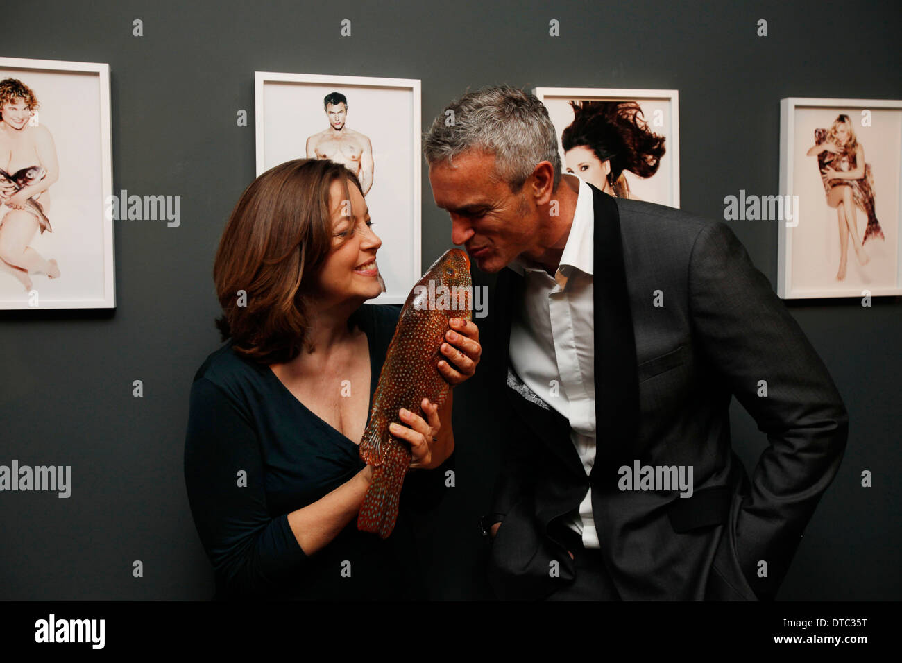 Greta Scacchi and Mark Foter attend a photocall ahead of the private ...