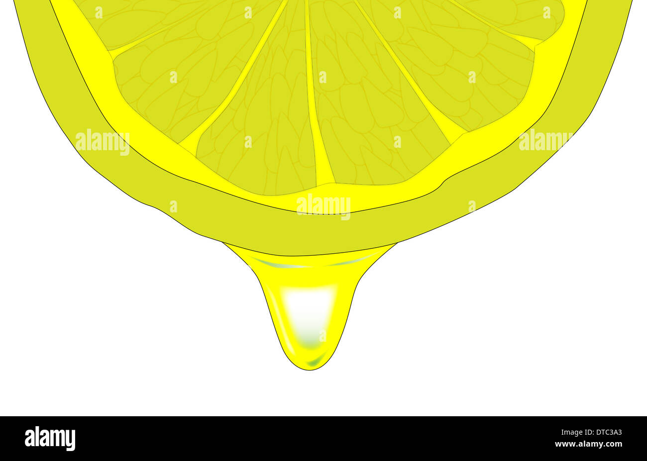 A drop of lemon dripping from a lemon slice Stock Photo - Alamy