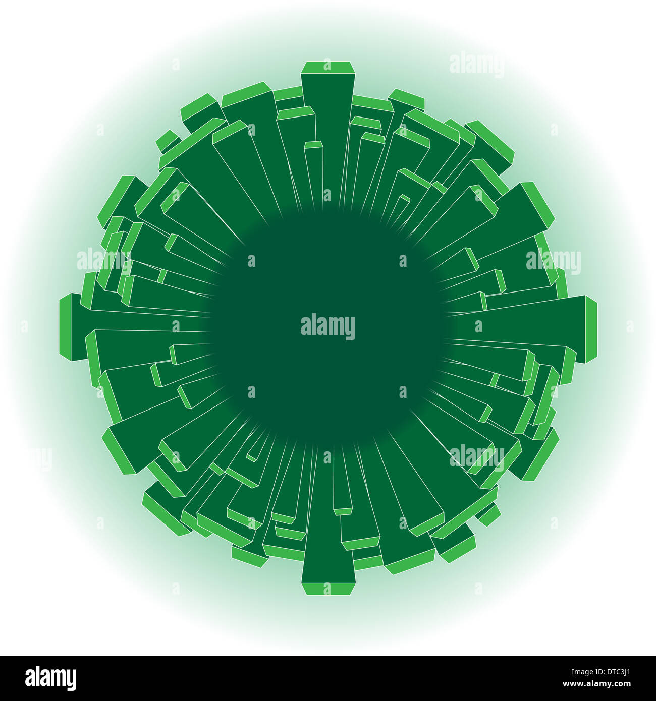 A vision of a green planet covered in urban sprawl Stock Photo - Alamy