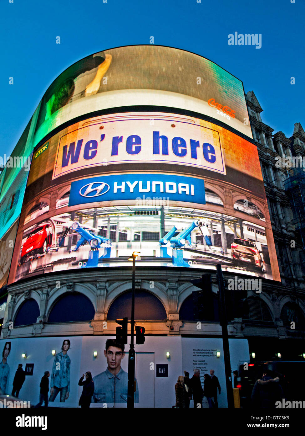 Neon billboards at Piccadilly Circus, West End, London, England, United ...