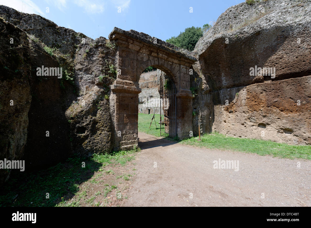 Main entrance elliptical amphitheatre which cut out outcrop tufa rock ...