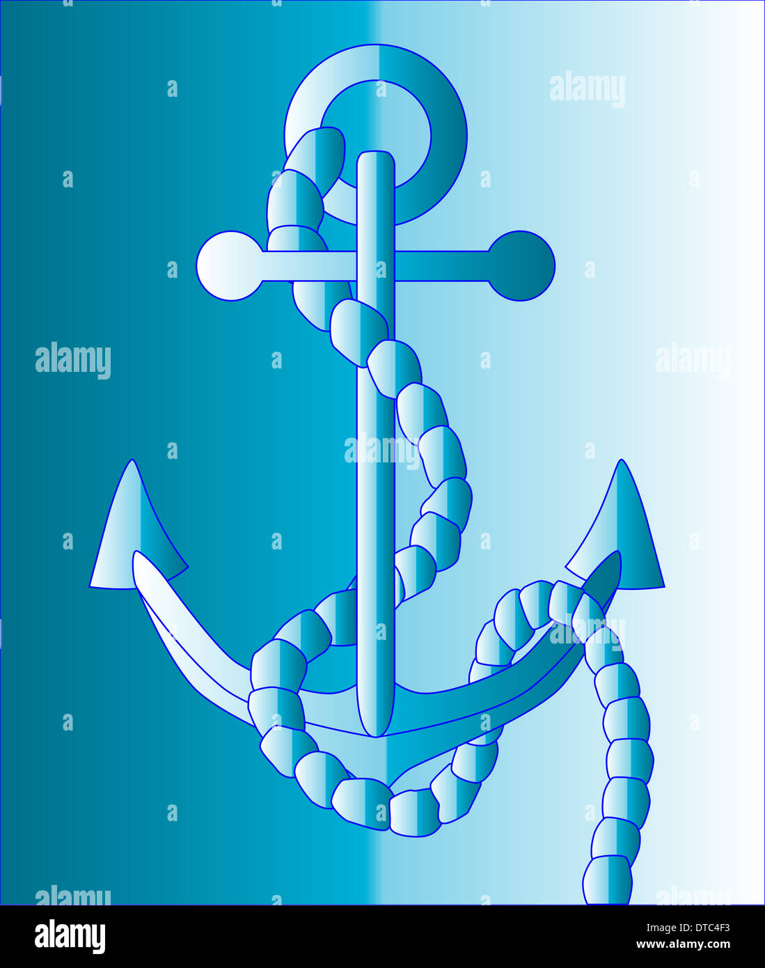 Blue anchor drawing against blue hi-res stock photography and images ...