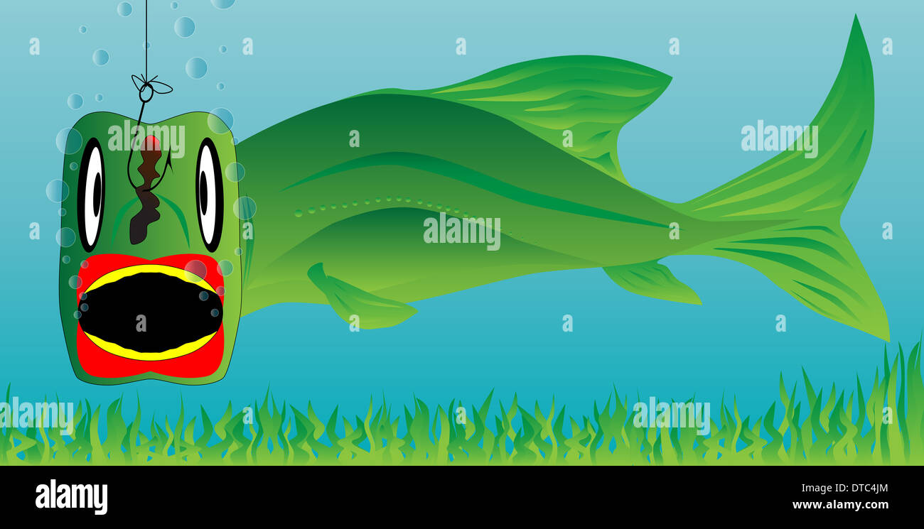 A large fish about to take the hook Stock Photo - Alamy