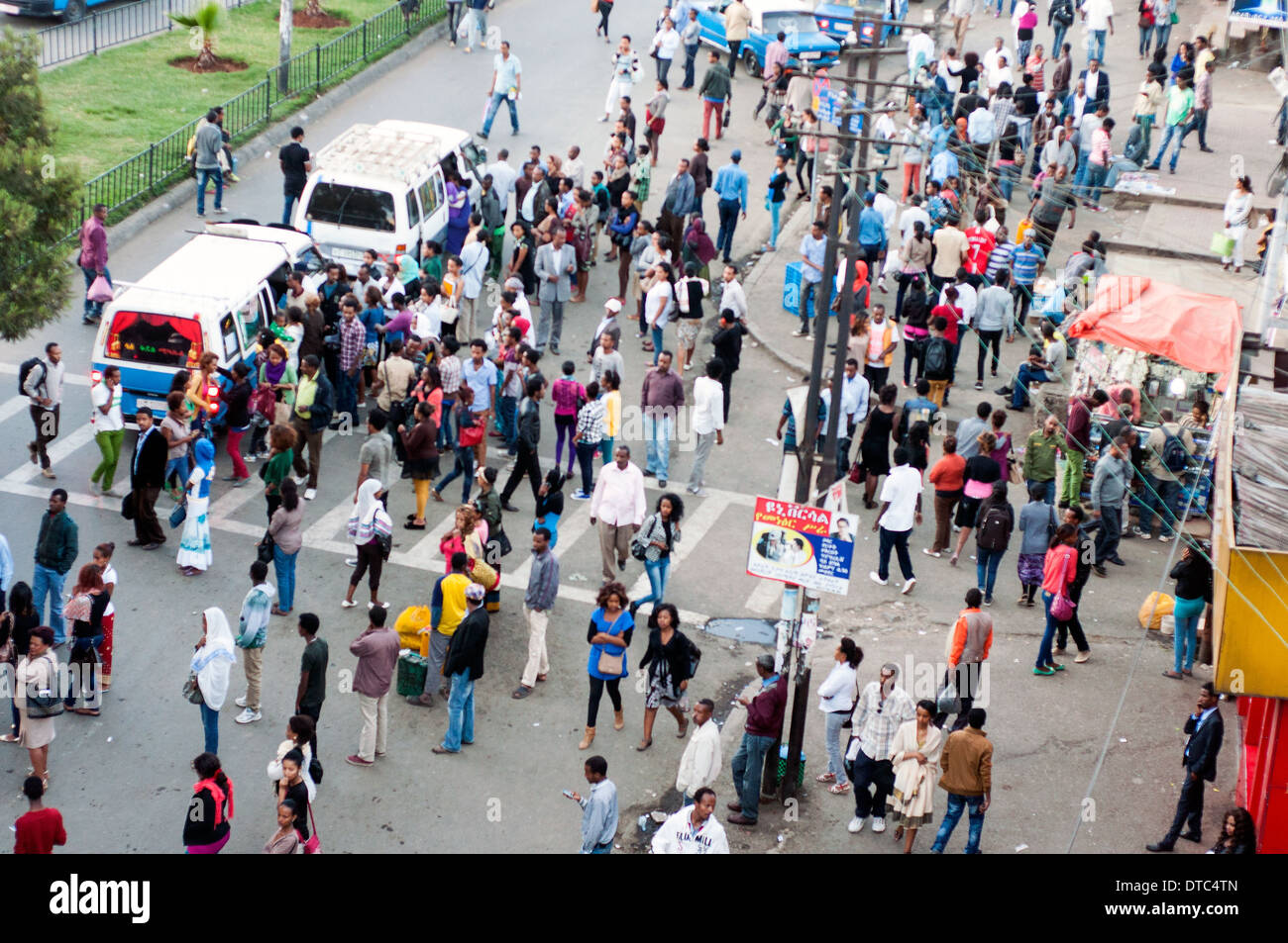 aerial view of bus stop, Piazza, Addis Ababa, Ethiopia Stock Photo - Alamy