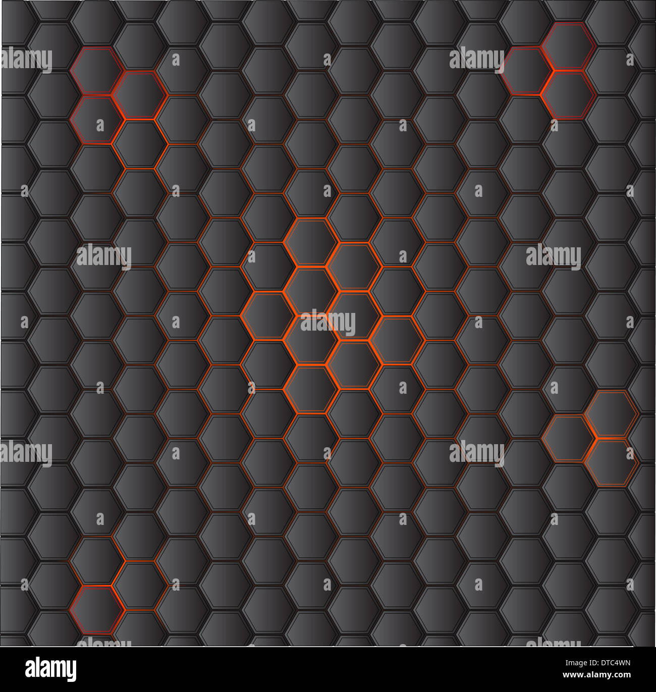 A dark gray honeycomb with a red glowing backdrop Stock Photo - Alamy