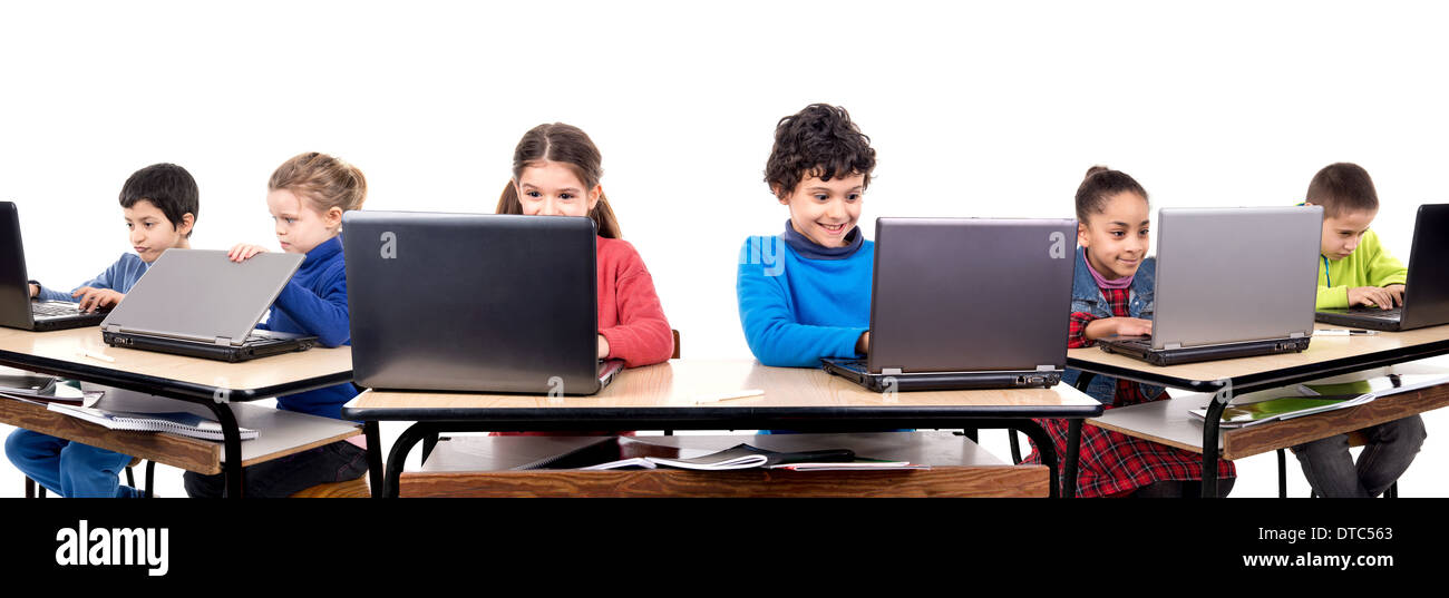 Children in the classroom with laptop computers Stock Photo - Alamy
