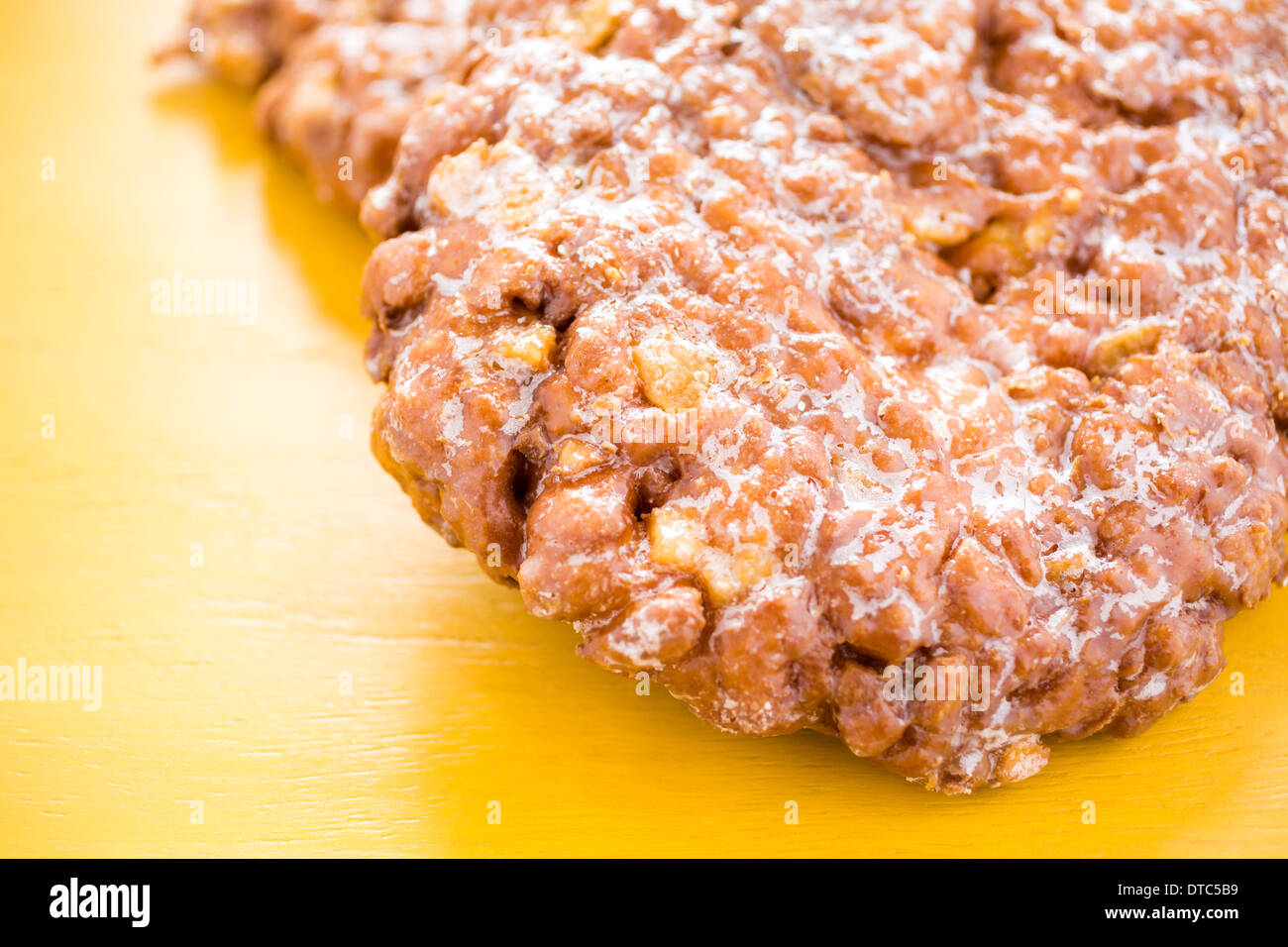 Fresh large apple fritters from the local bakery shop Stock Photo - Alamy