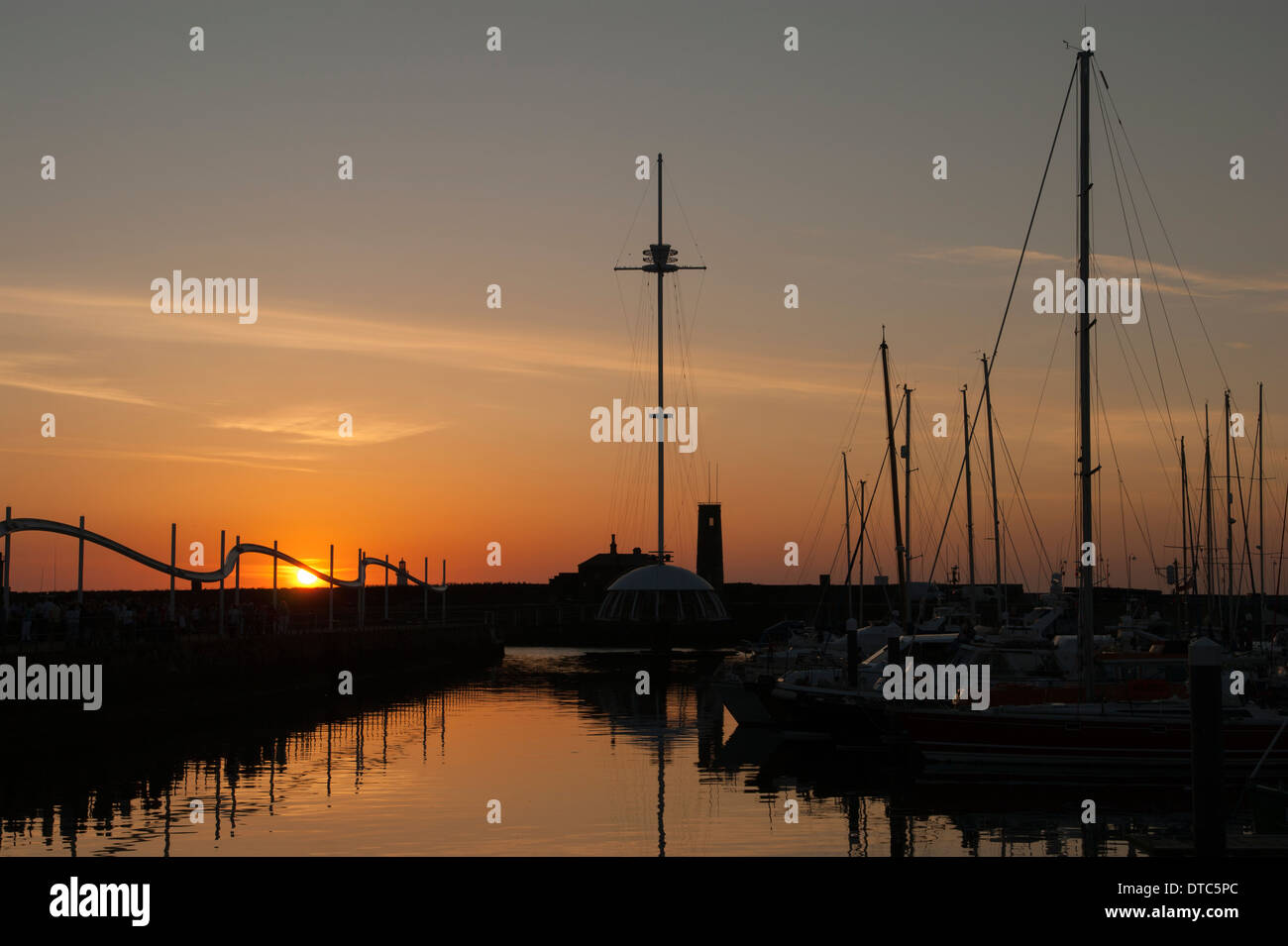 Sunset over Whitehaven harbour, Cumbria, England Stock Photo - Alamy