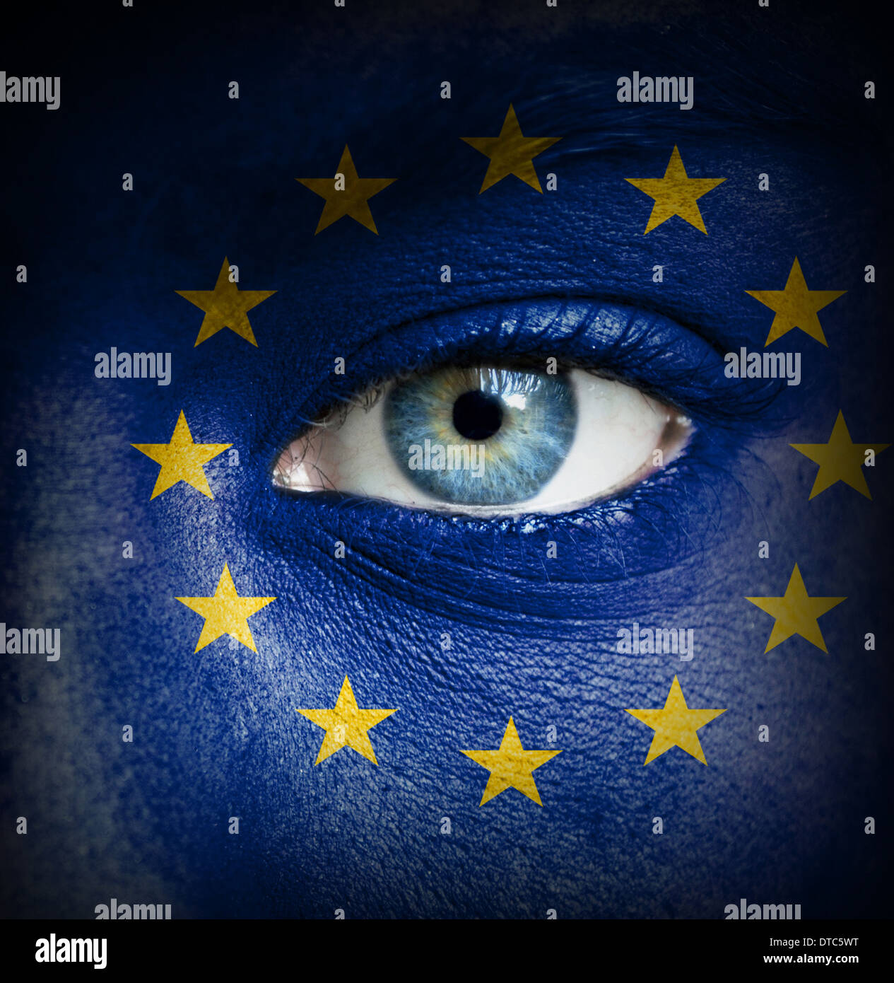 European union face paint hi-res stock photography and images - Alamy