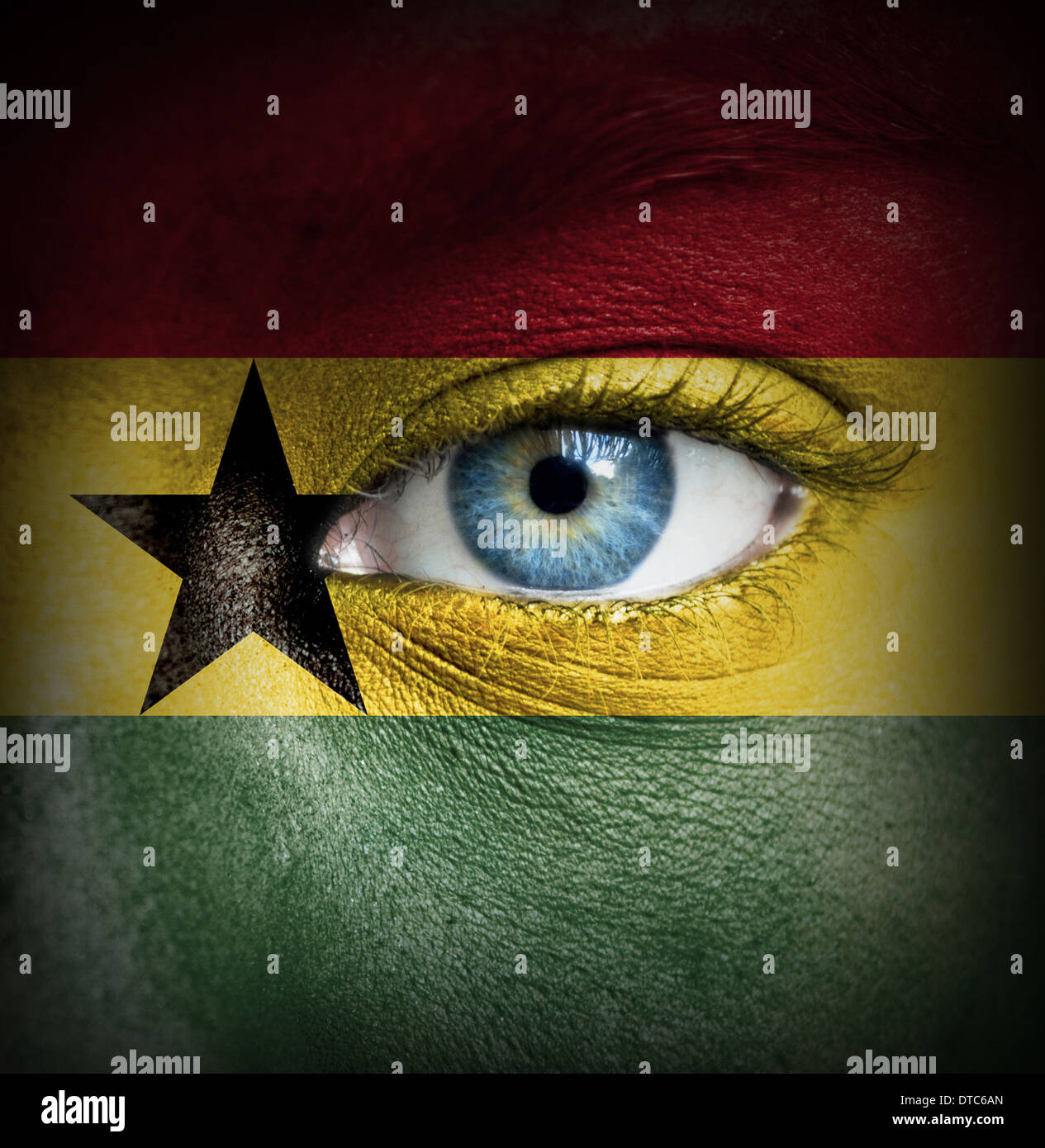 Human face painted with flag of Stock Photo - Alamy