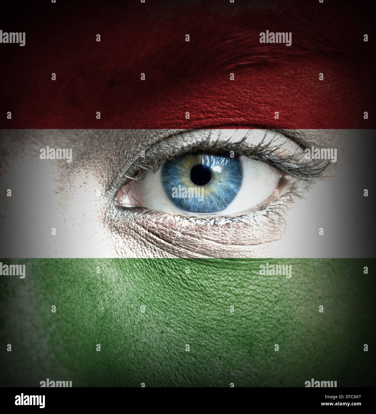 Human face painted with flag of Hungary Stock Photo - Alamy