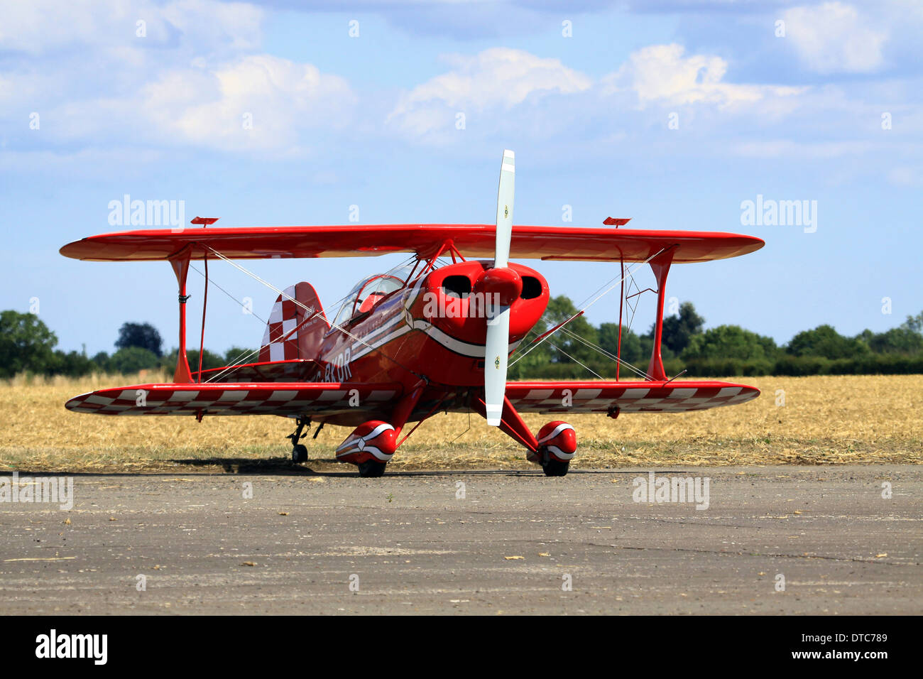 Pitts Special G-BKDR biplane prior to flying and aerobatic ...