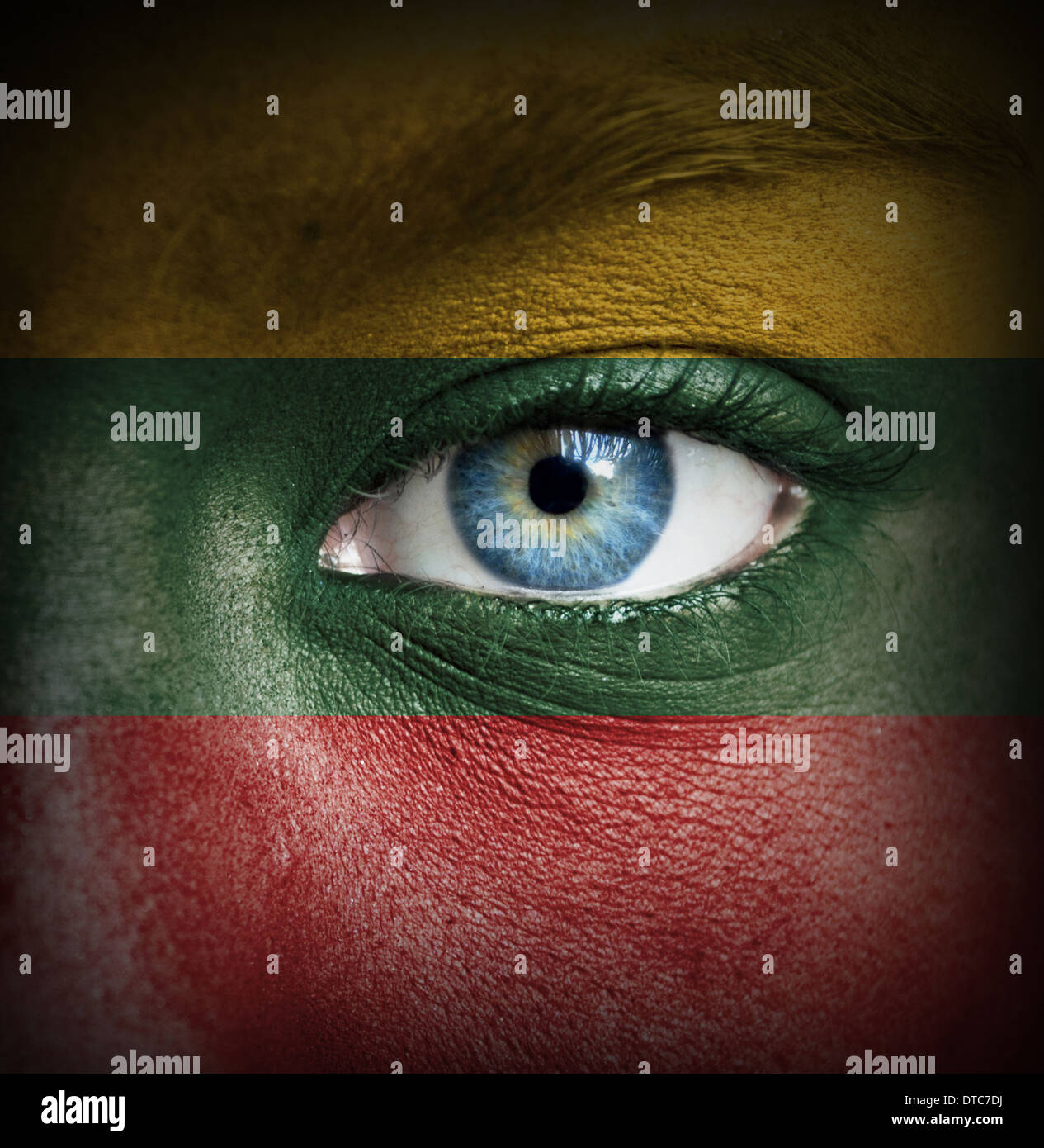 Human face painted with flag of Lithuania Stock Photo - Alamy