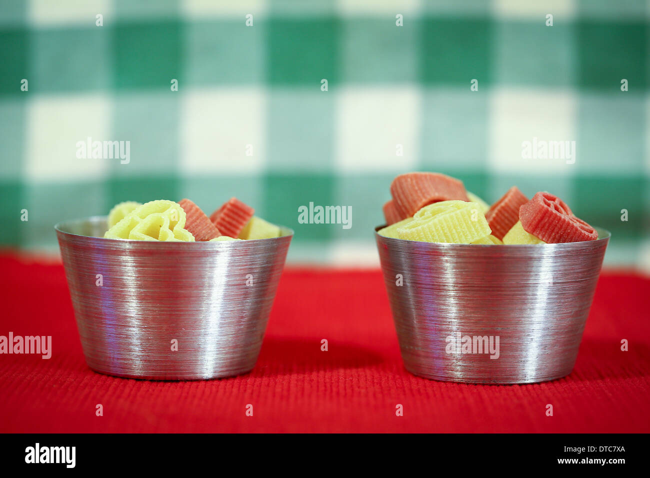 Heart-shaped colored Italian pasta Stock Photo - Alamy