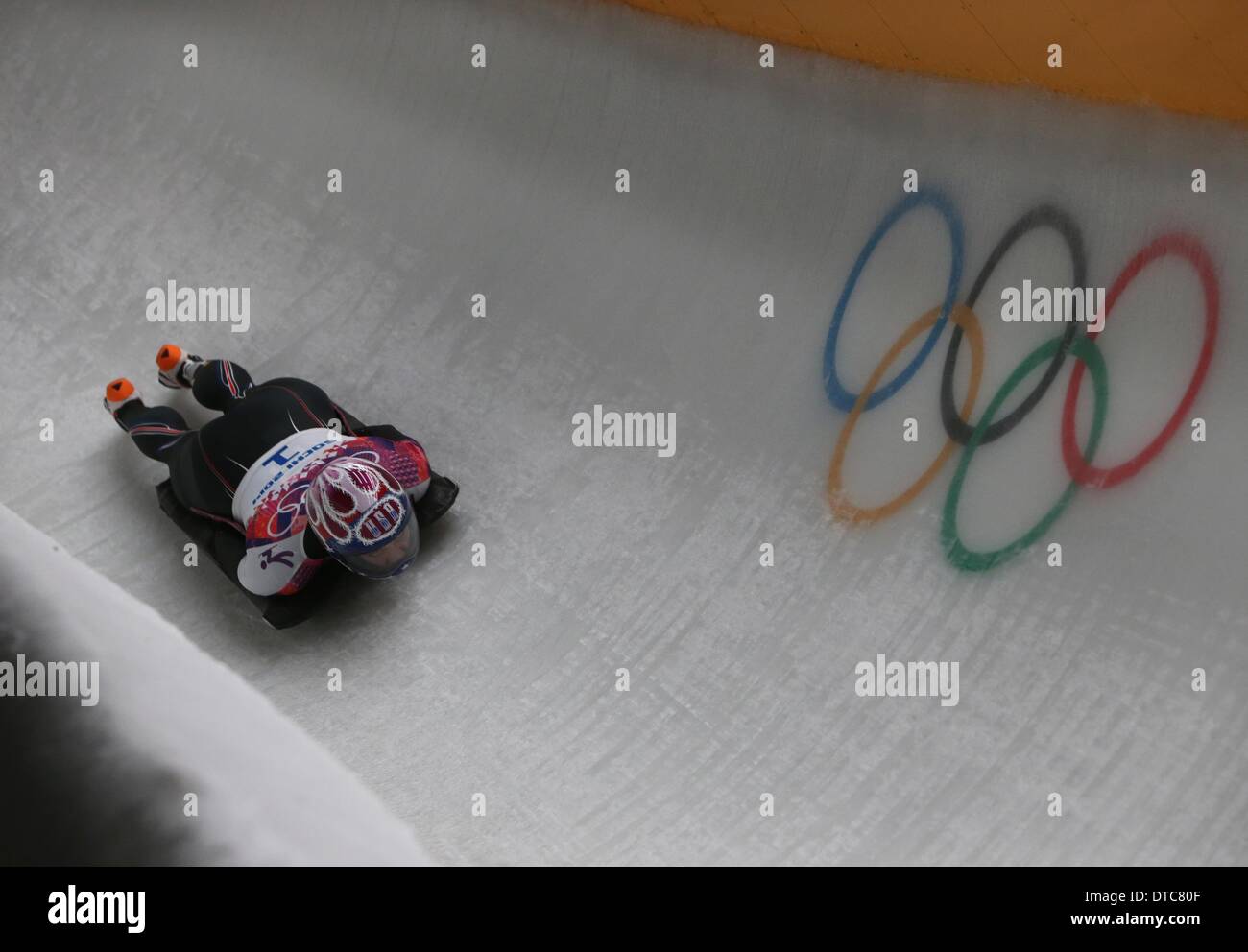 Noelle Pikus-Pace of USA competes in Heat 4 in the women's Skeleton ...