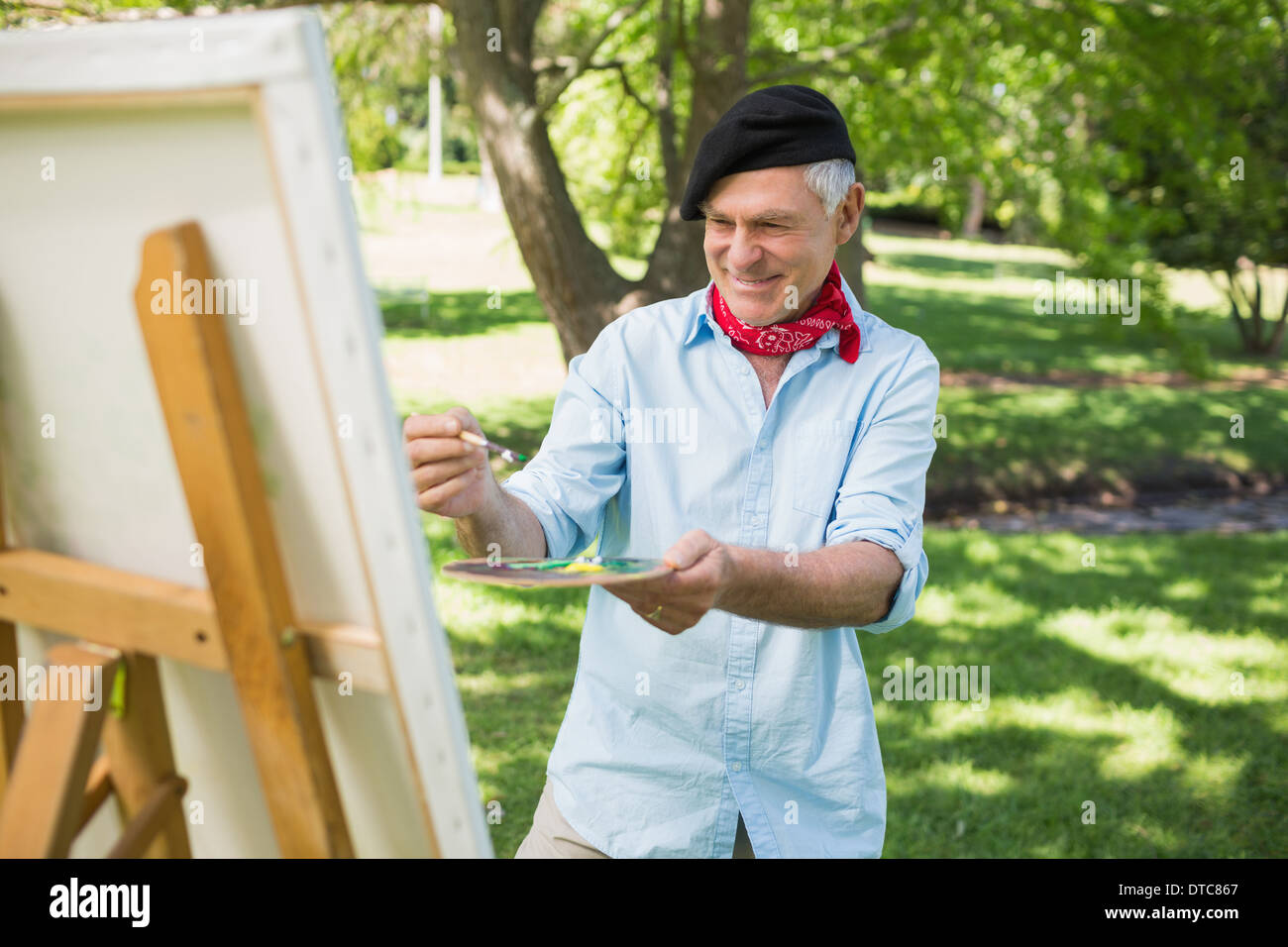 Elderly Man Painting Canvas High Resolution Stock Photography and ...