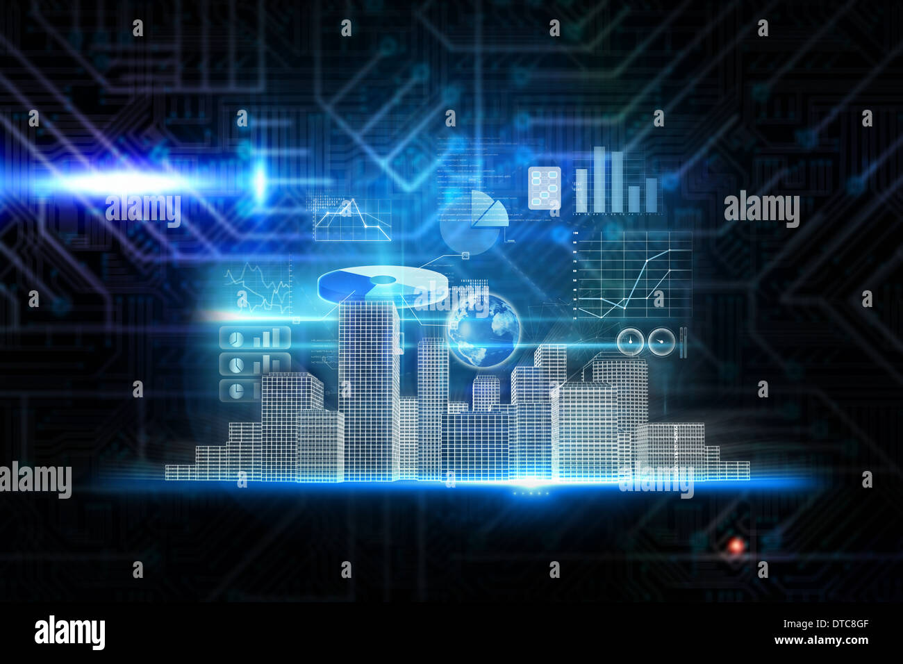 Composite image of global technology background Stock Photo - Alamy