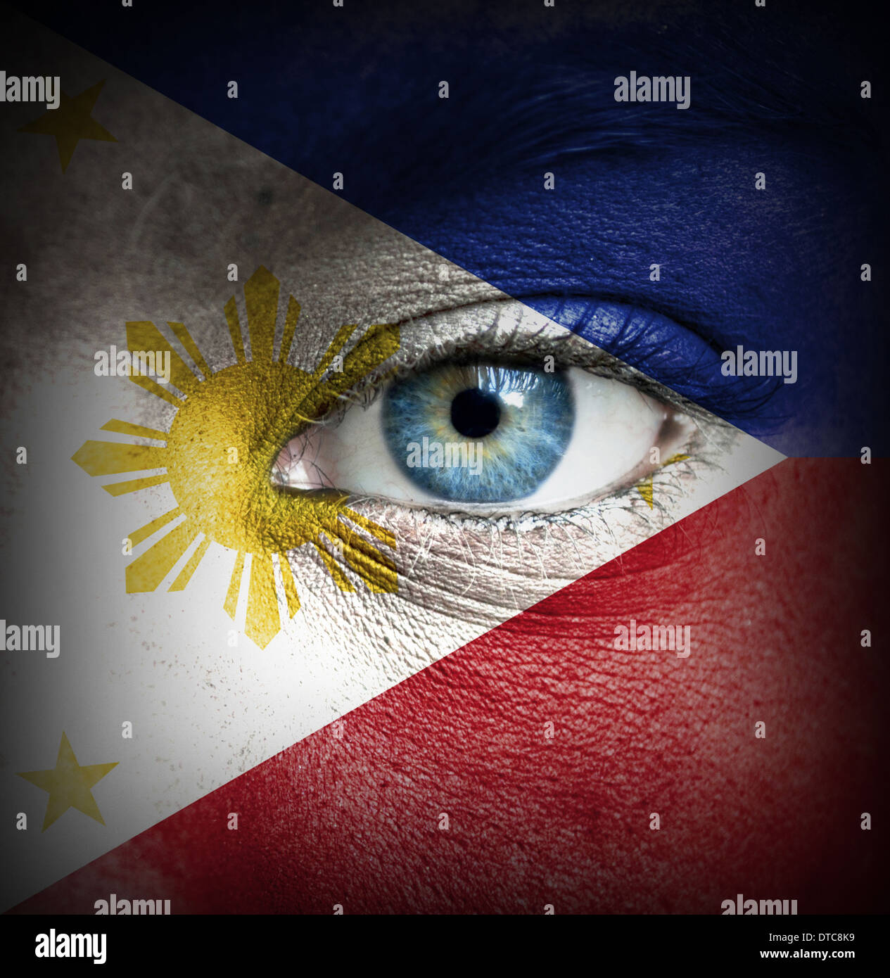 Human face painted with flag of Philippines Stock Photo - Alamy