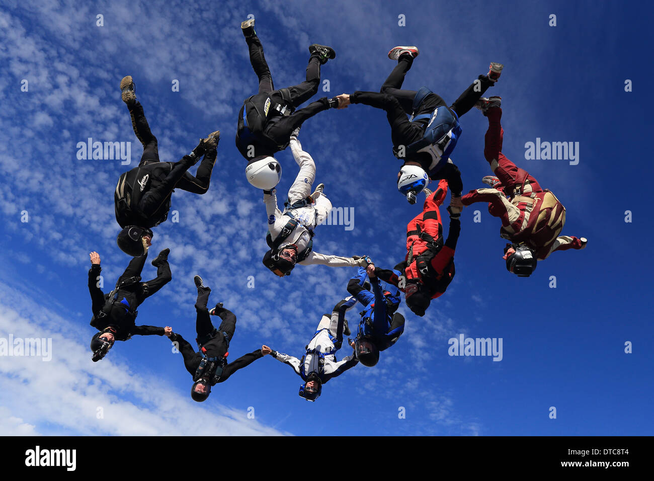 Head down skydiving formation Stock Photo - Alamy