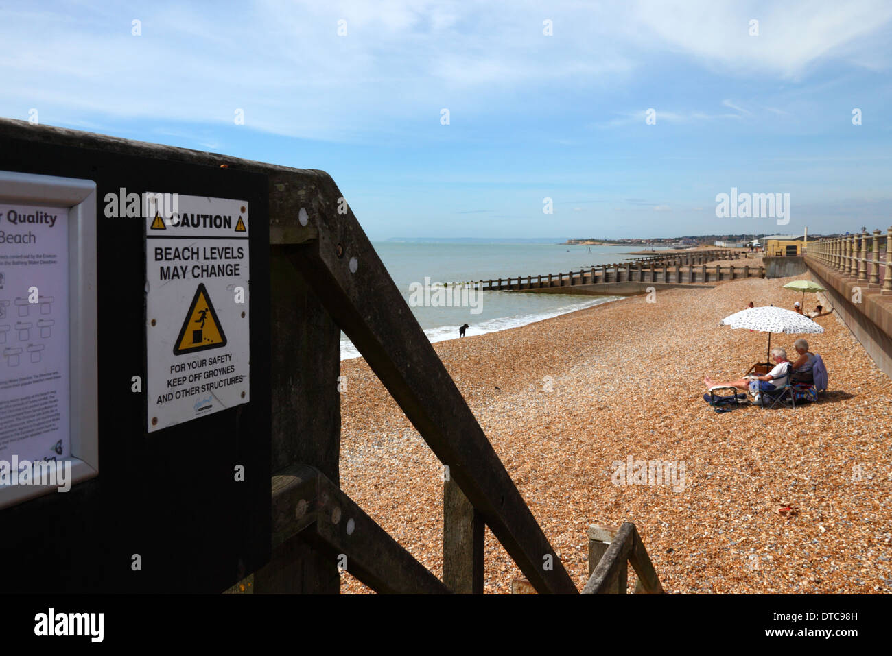 Beach levels may change and water quality warning signs on beach access ...