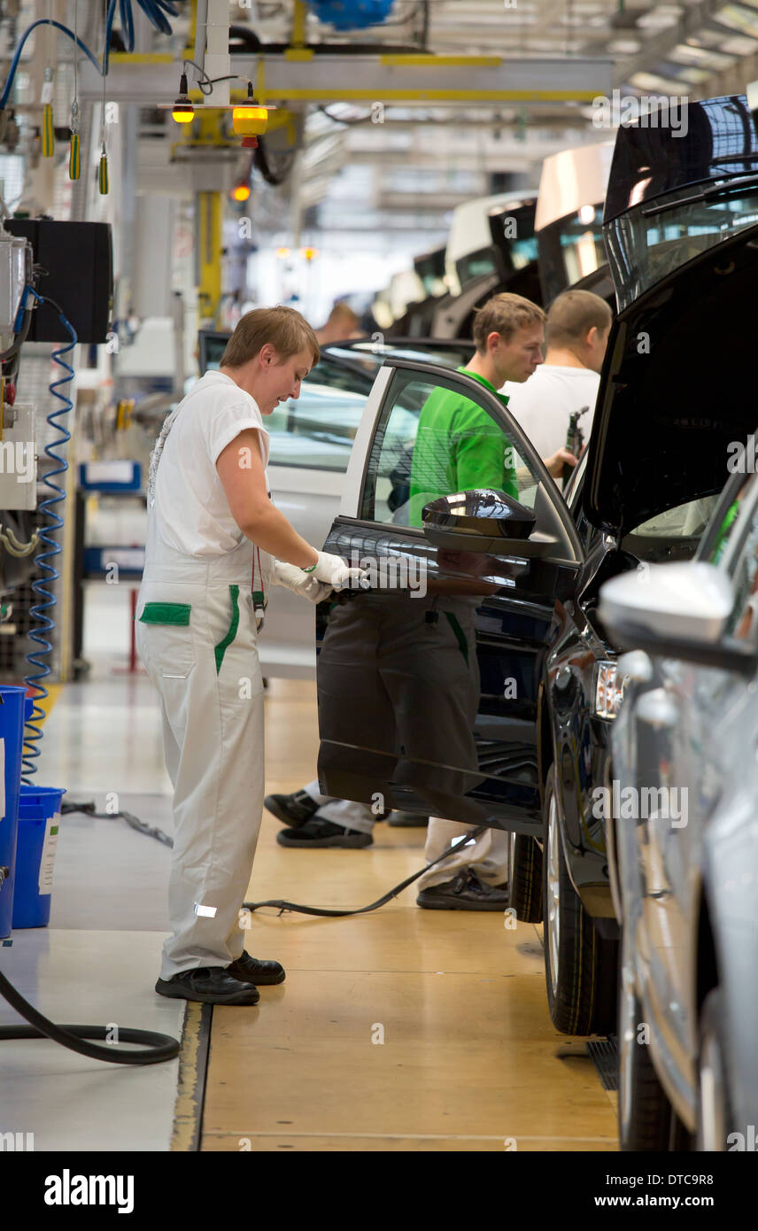 Mladá Boleslav, Czech Republic, installation of the new Skoda Octavia ...