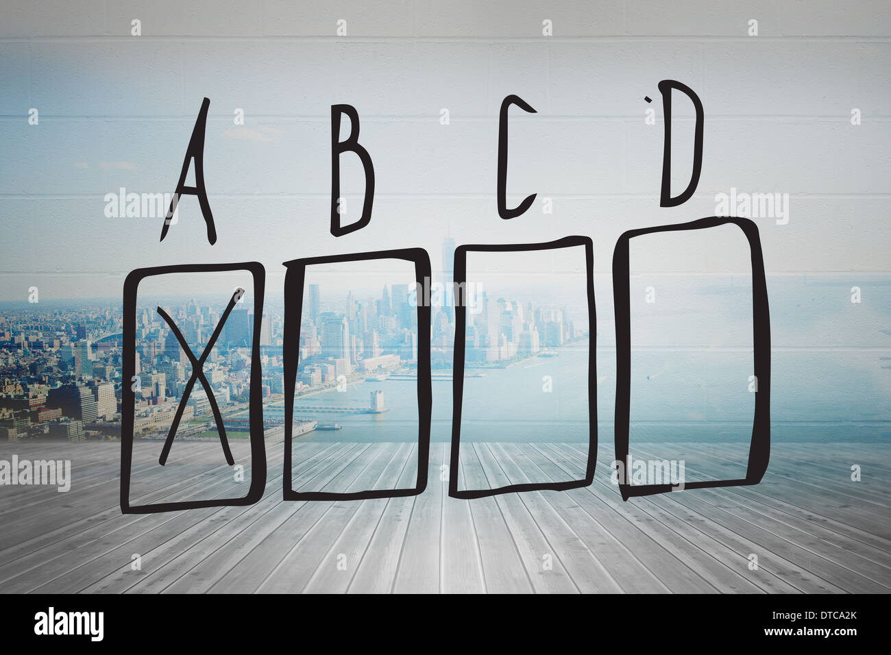 Composite image of multiple choice doodle Stock Photo - Alamy