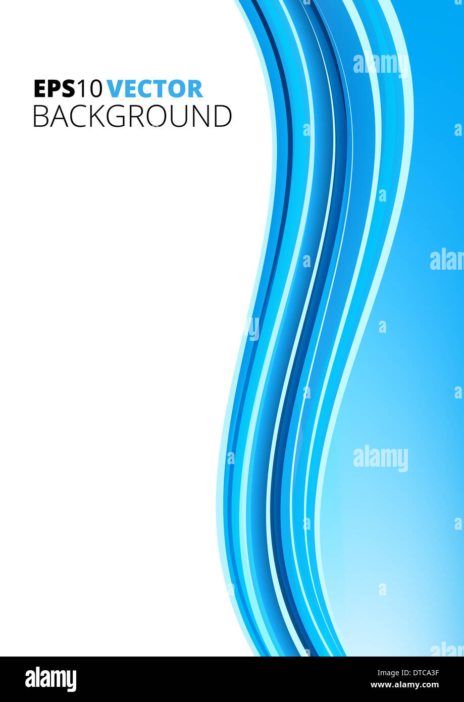 Vertical blue software package vector background with abstract waves ...