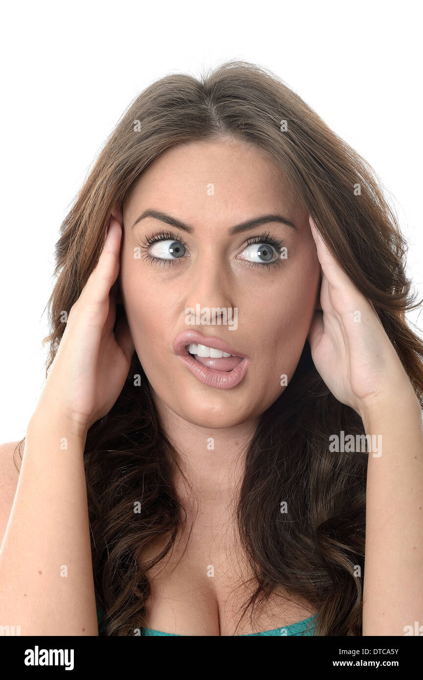 Attractive Young Woman Pulling Silly Faces Stock Photo - Alamy