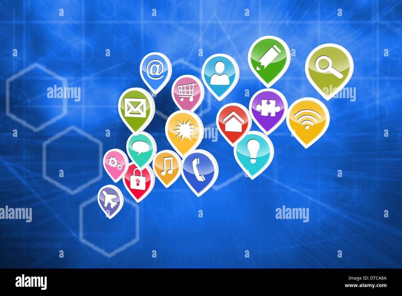 Composite image of colourful computer applications Stock Photo - Alamy