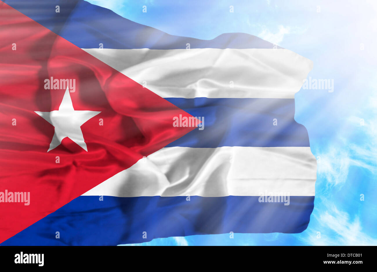 Closeup cuba flag waving hi-res stock photography and images - Alamy