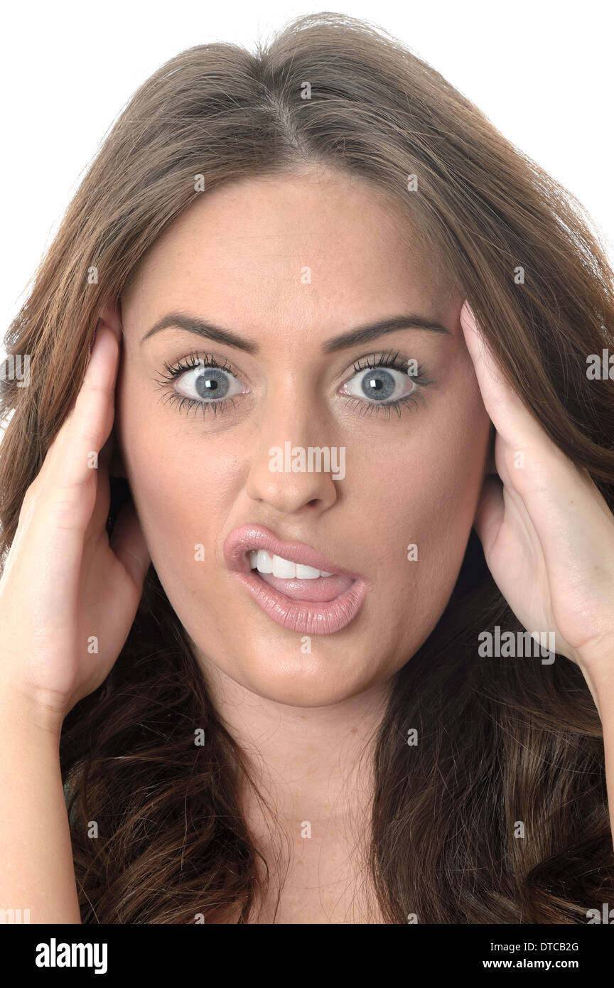 Attractive Young Woman Pulling Silly Faces Stock Photo - Alamy