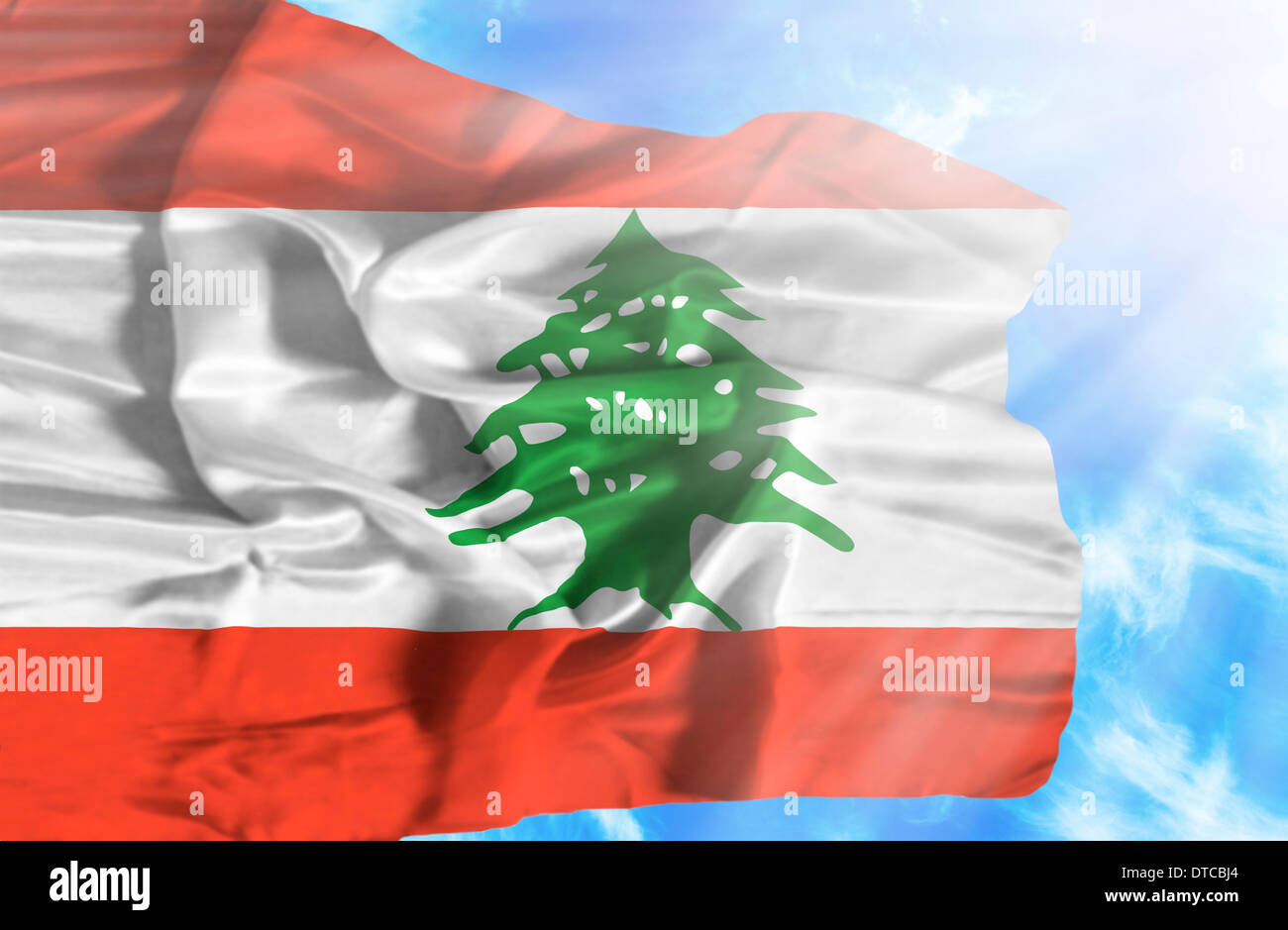 Lebanon flag waving 3d abstract hi-res stock photography and images - Alamy