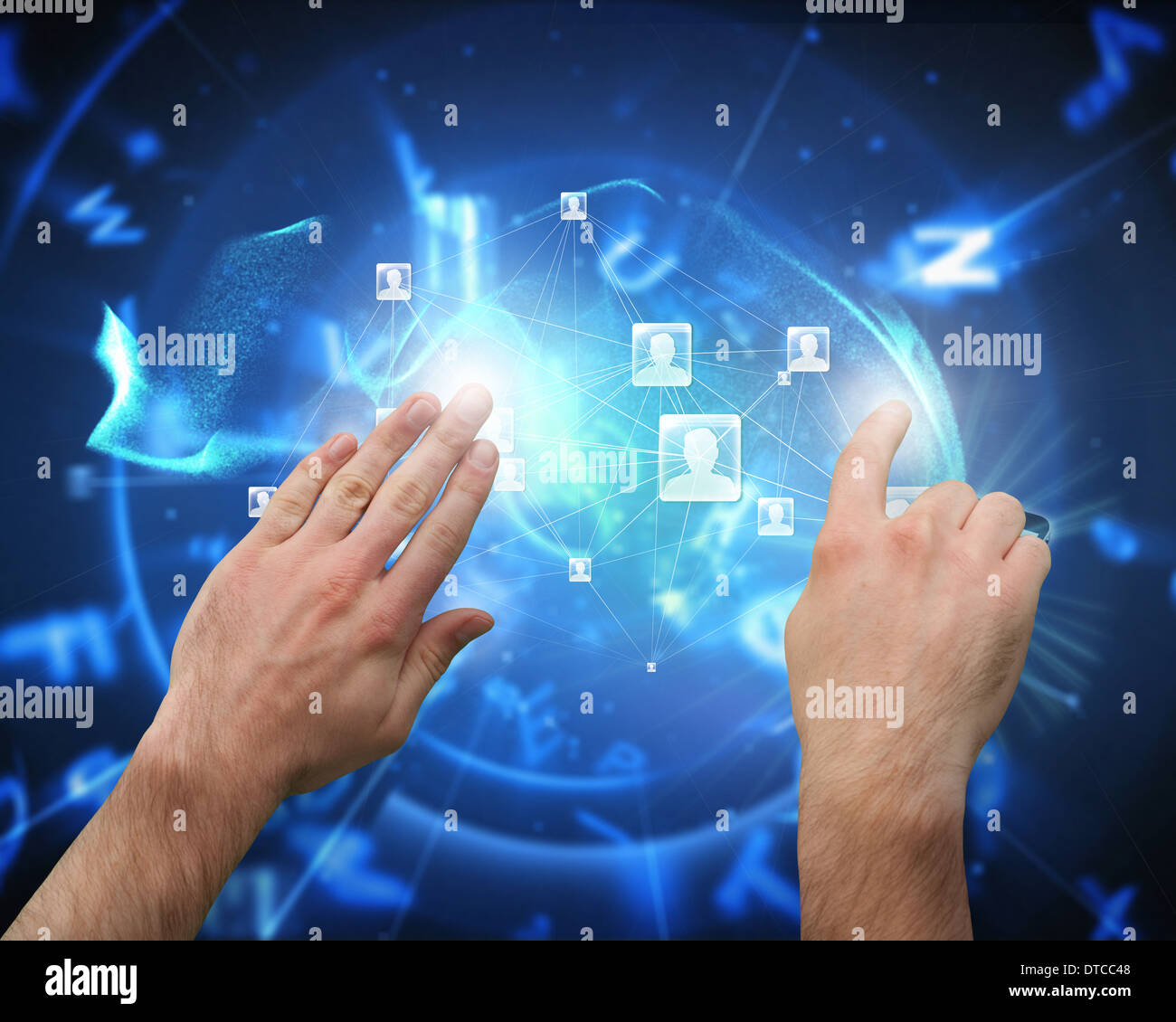 Composite image of hands pointing and presenting Stock Photo - Alamy