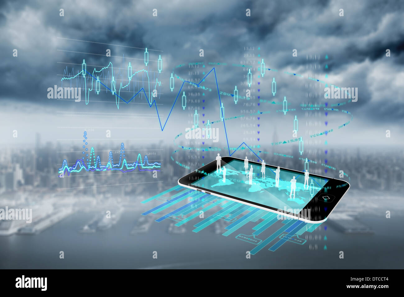 Composite image of data analysis background Stock Photo - Alamy
