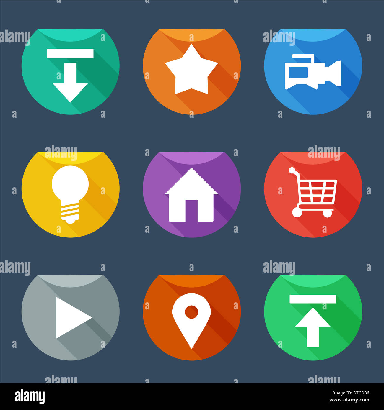Flat UI icons set Stock Photo - Alamy
