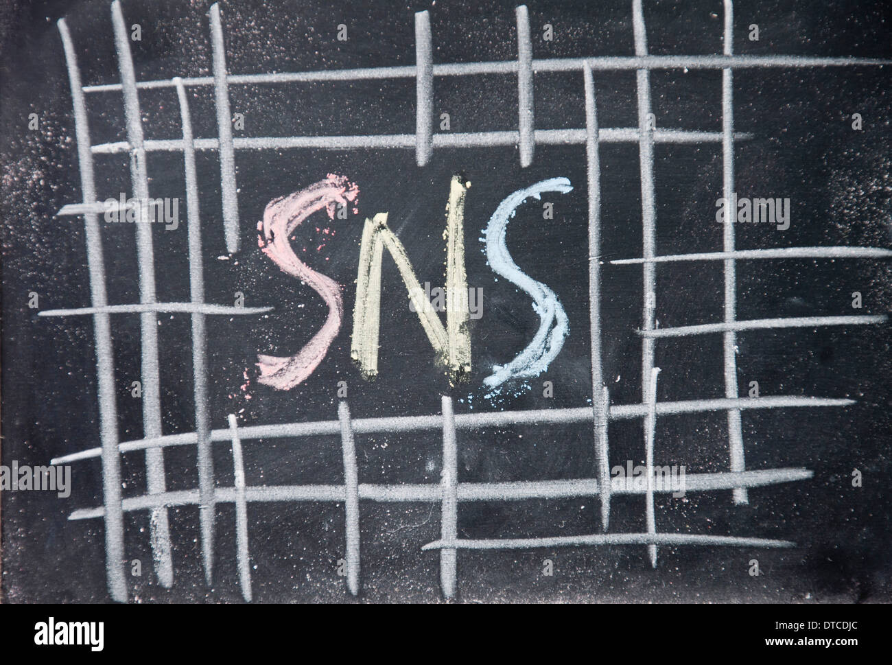 sns sign on blackboard Stock Photo - Alamy