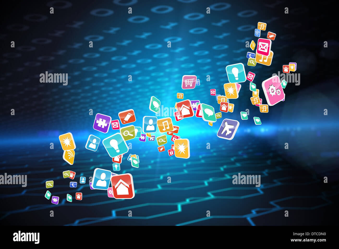 Composite image of colourful computer applications Stock Photo - Alamy