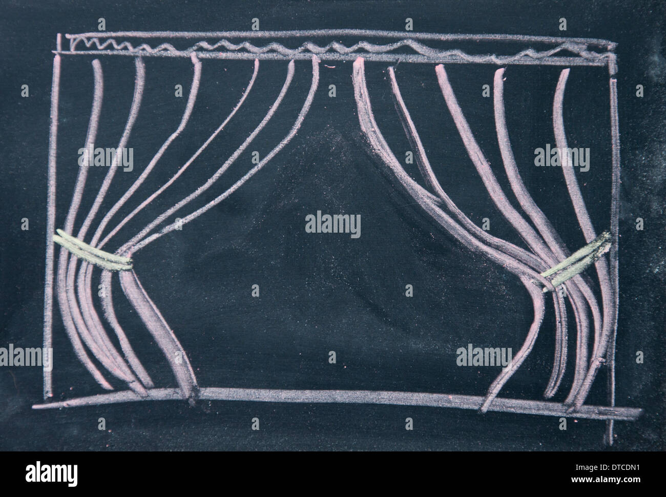 stage sign on blackboard Stock Photo - Alamy