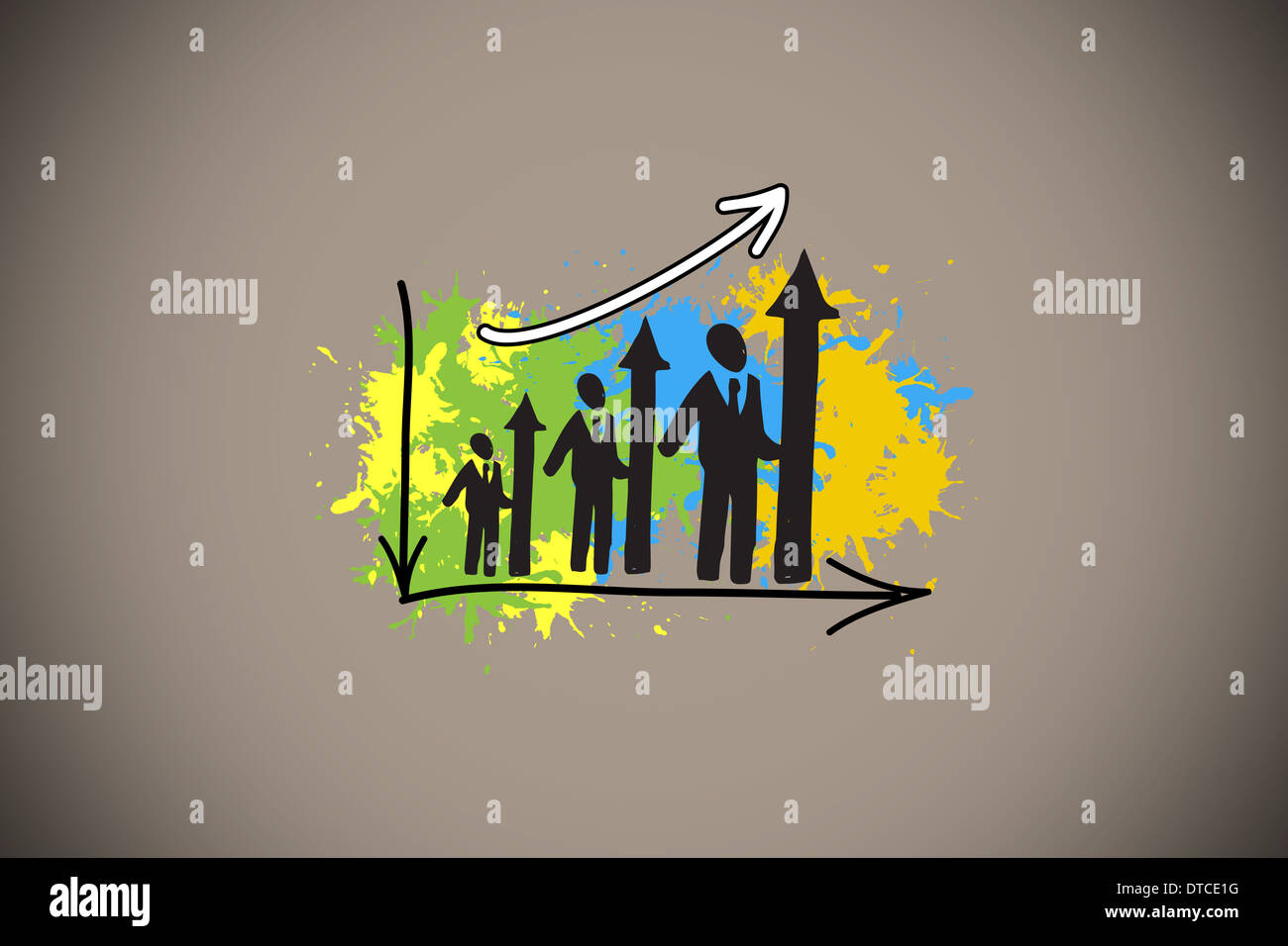 Composite image of human resources bar chart on paint splashes Stock ...
