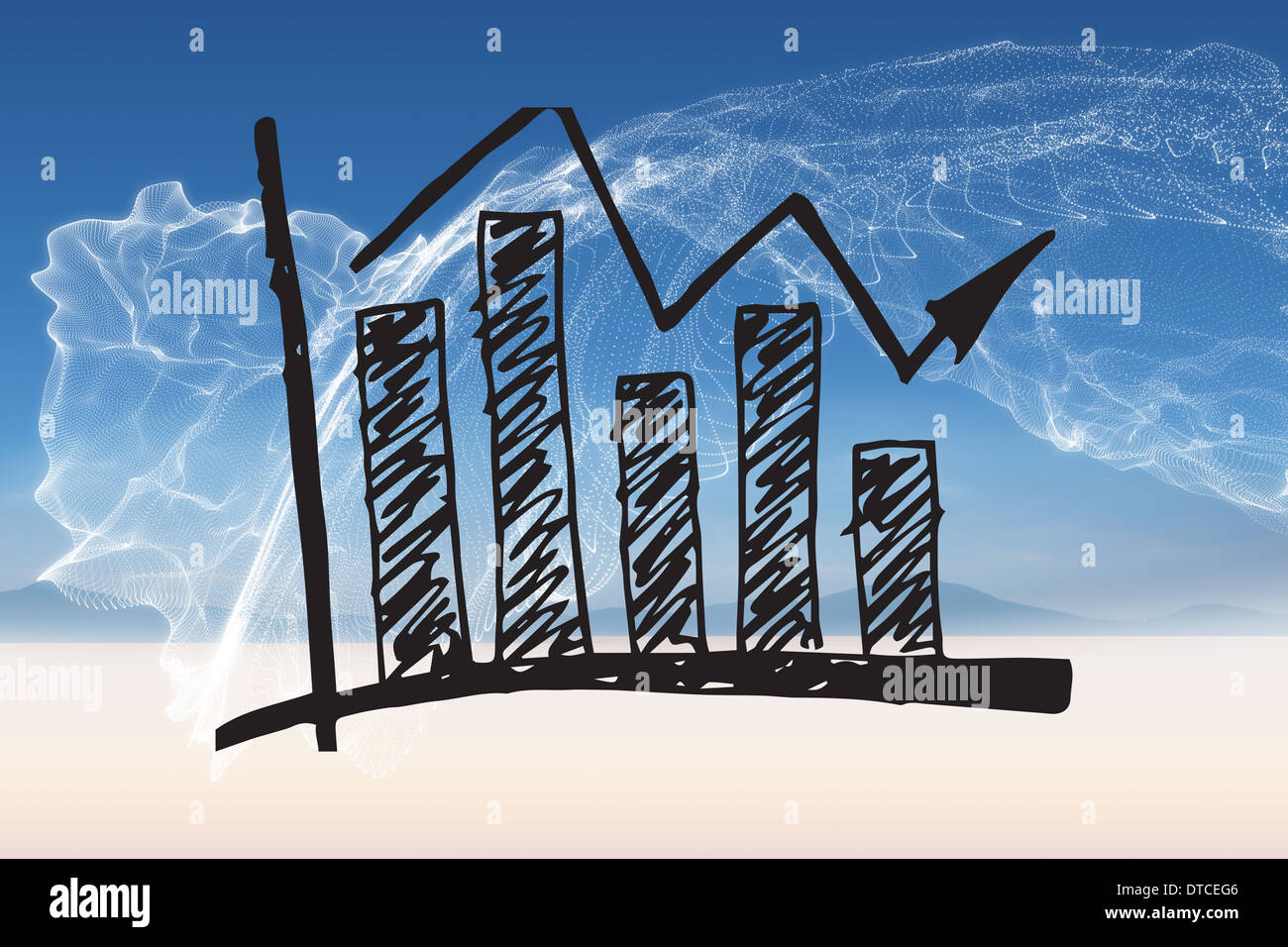 Composite image of bar chart doodle Stock Photo - Alamy