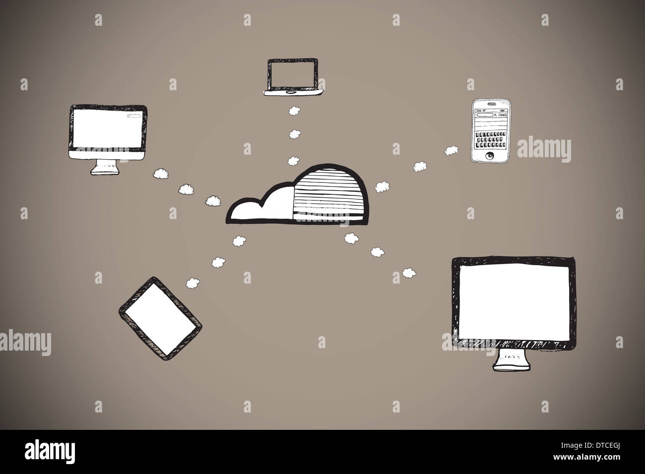 Composite image of cloud computing doodle Stock Photo - Alamy