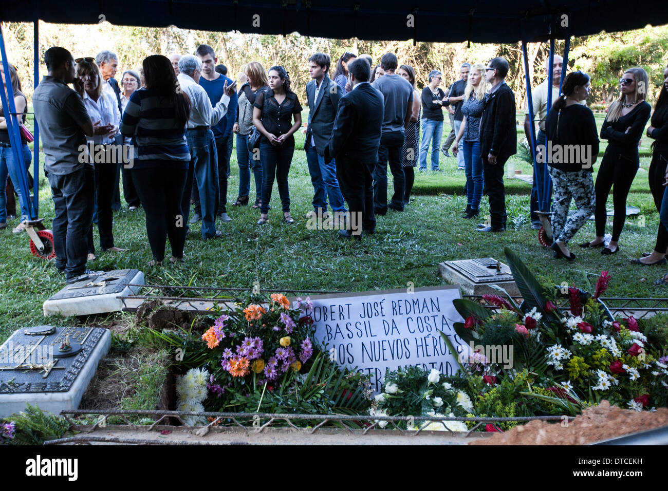 Caracas, Venezuela. 14th Feb, 2014. Relatives and friends of Robert ...