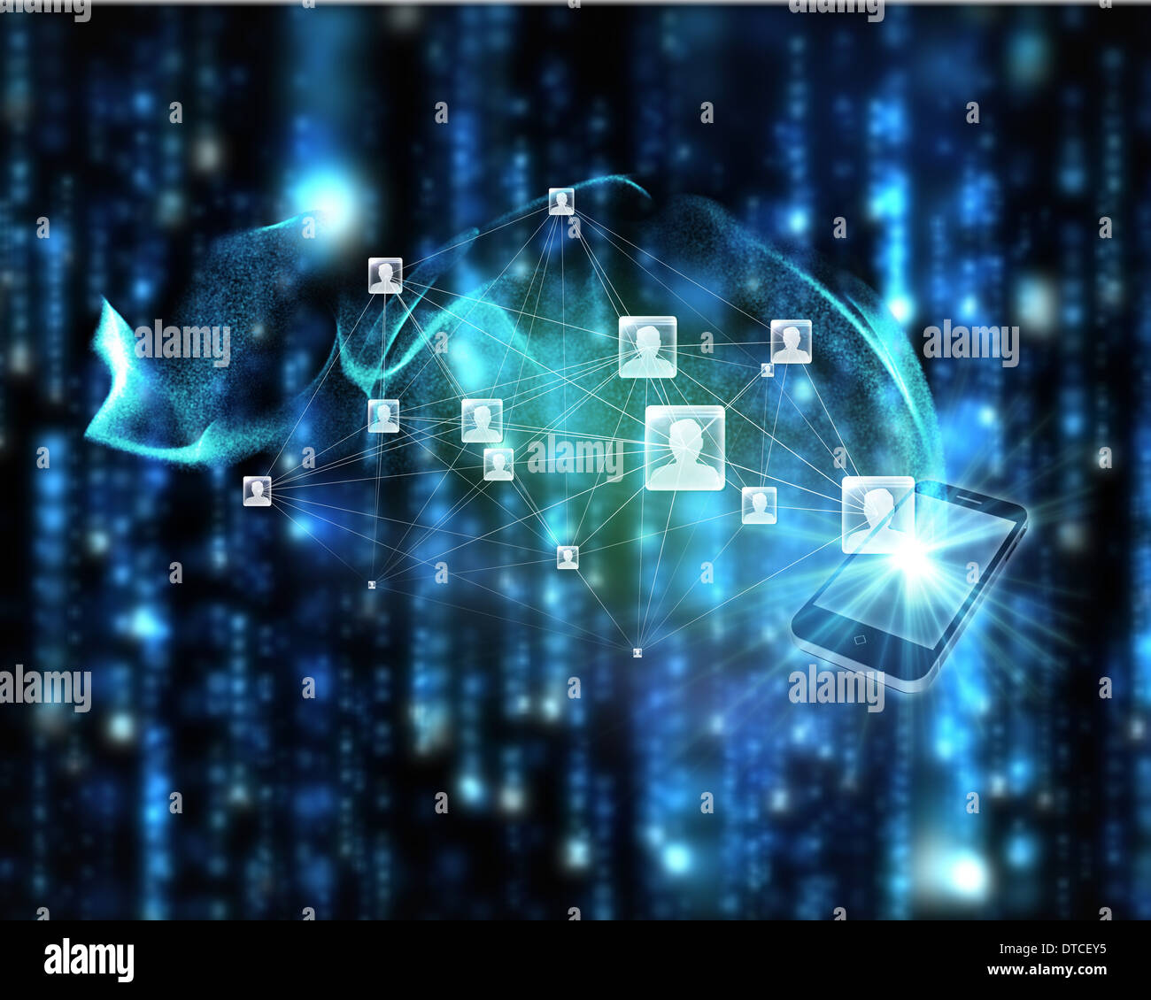 Composite image of social network background Stock Photo - Alamy