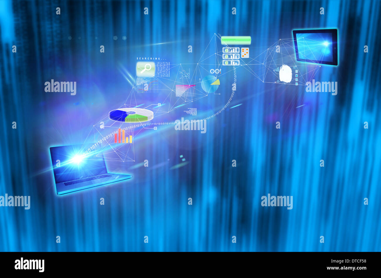 Composite image of file transfer background Stock Photo - Alamy