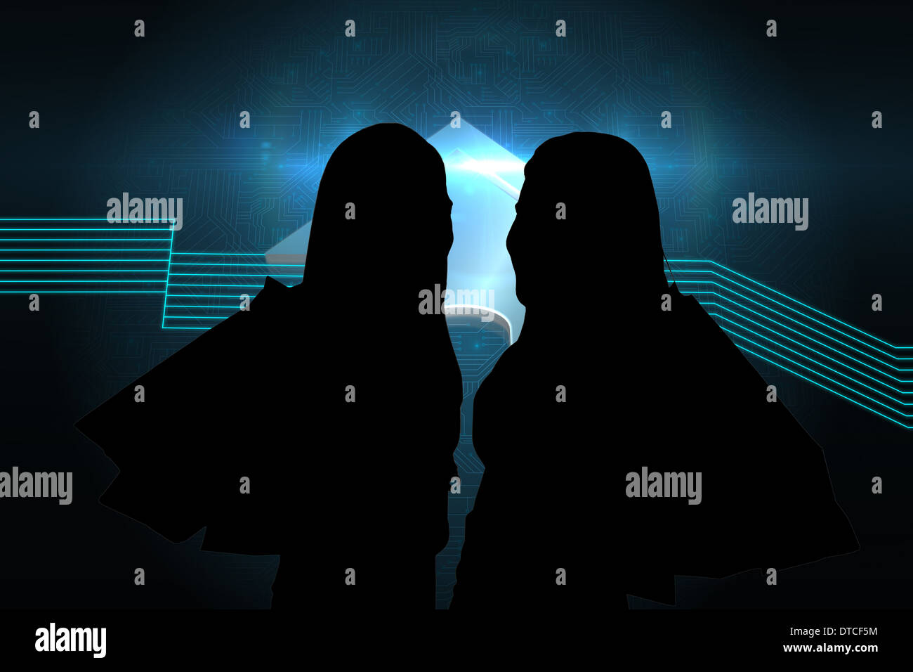 Composite image of shiny house on black background Stock Photo - Alamy