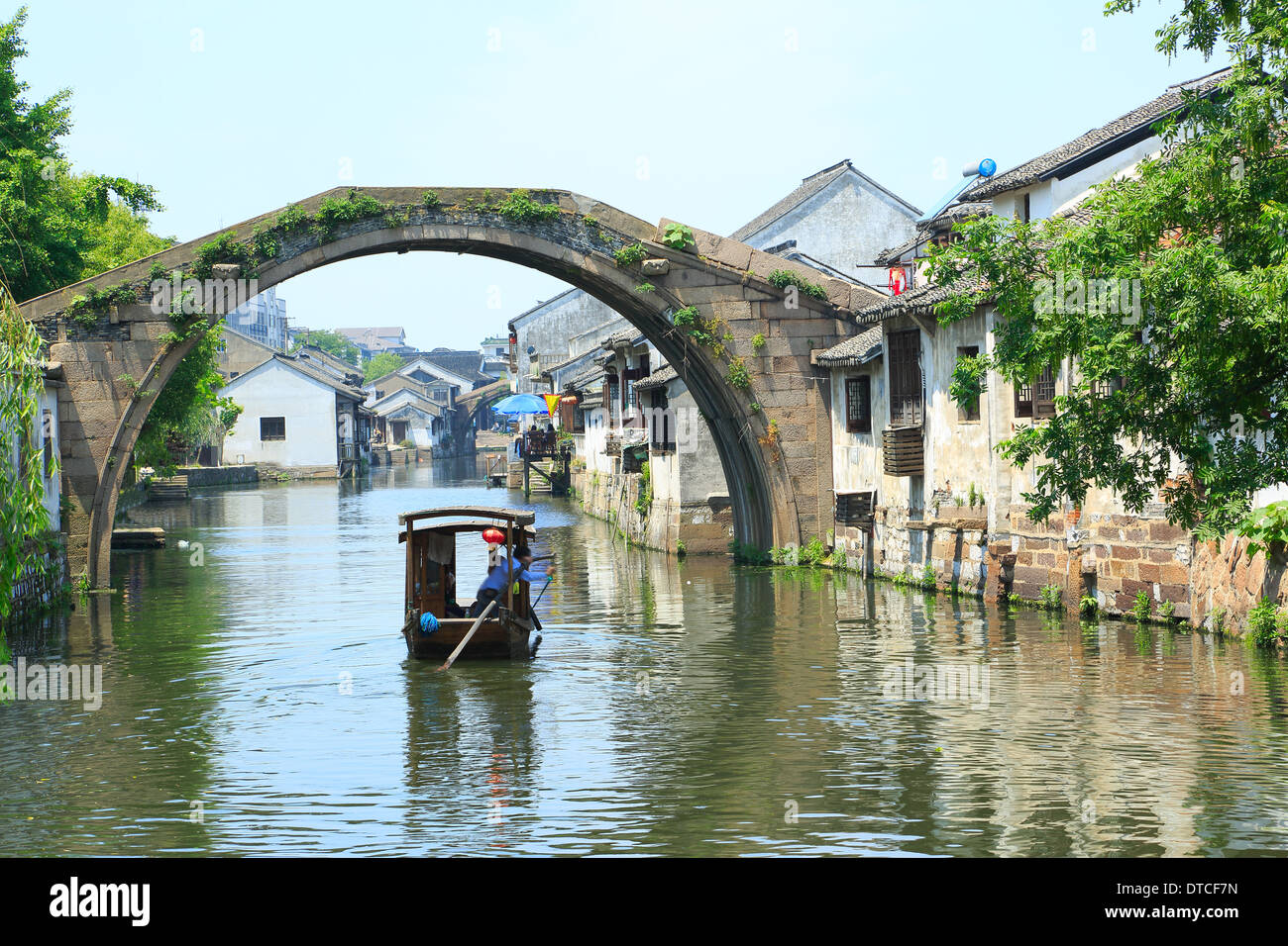 Chinese residential architecture near a river Stock Photo - Alamy