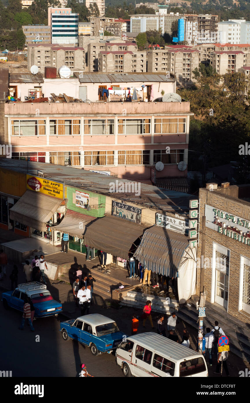 aerial view of Cunningham Street, Piazza, Addis Ababa, Ethiopia Stock ...